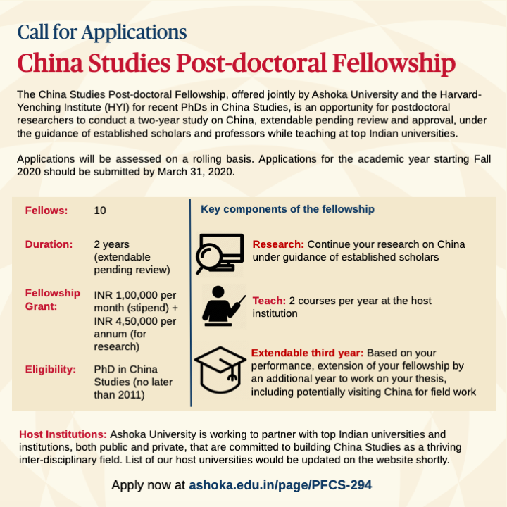Call for Applications: China Studies Postdoctoral Fellowship - Harvard-Yenching Institute